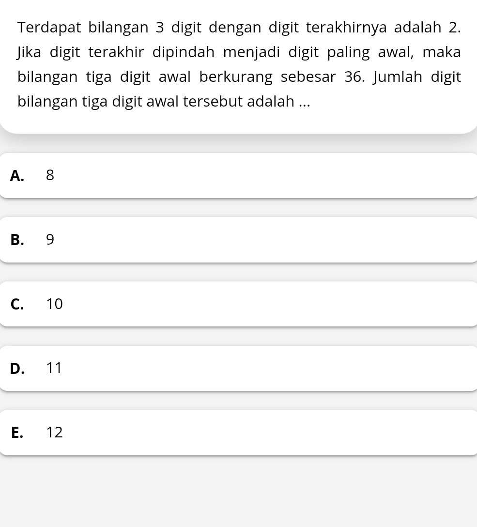 Terdapat bilangan 3 digit dengan digit | StudyX