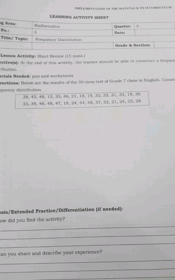 IMPLEMENTATION OF THE MATATAG K TO 10 | StudyX