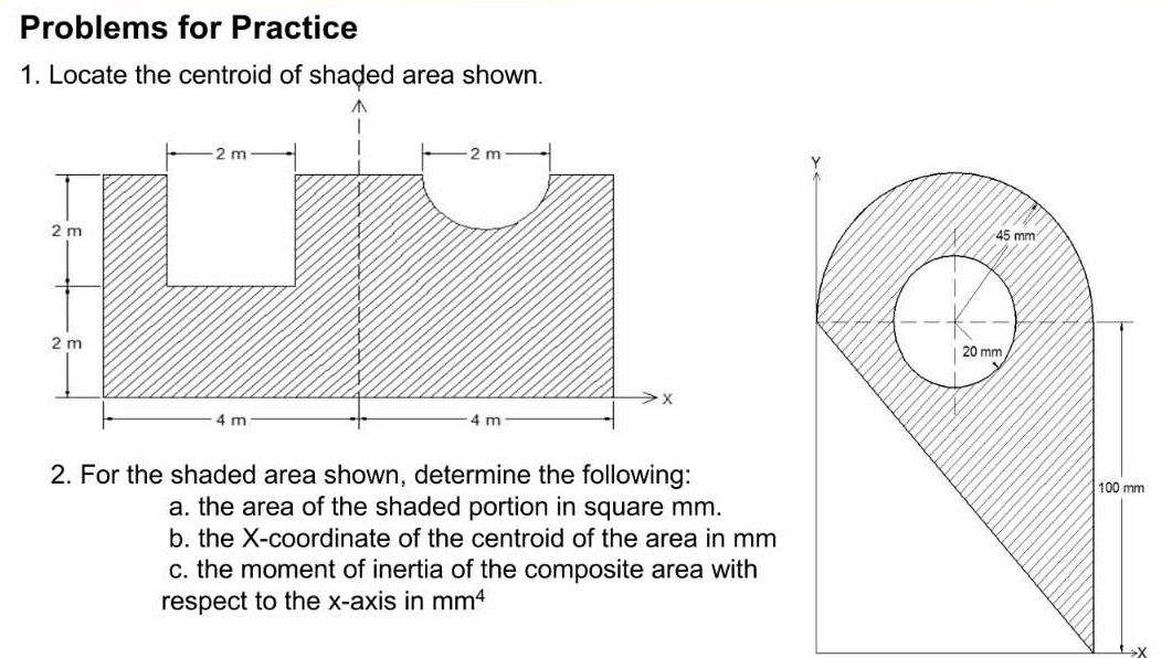 Problems for Practice 1 Locate the centroid