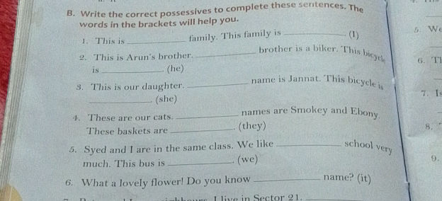 B Write the correct possessives to complete | StudyX