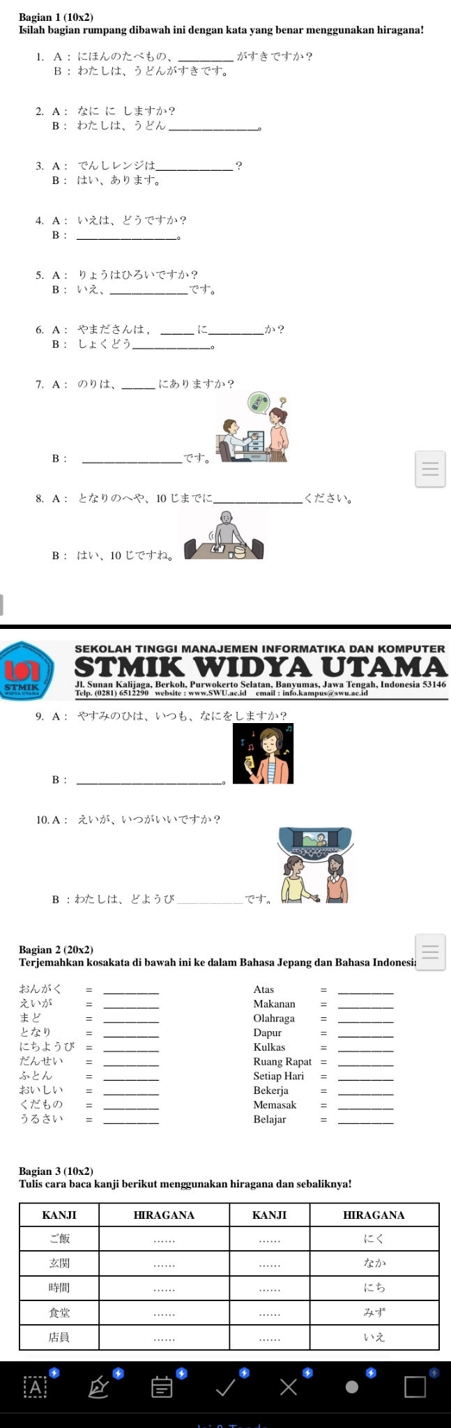 Bagian 1 (10x2) Isilah bagian rumpang | StudyX