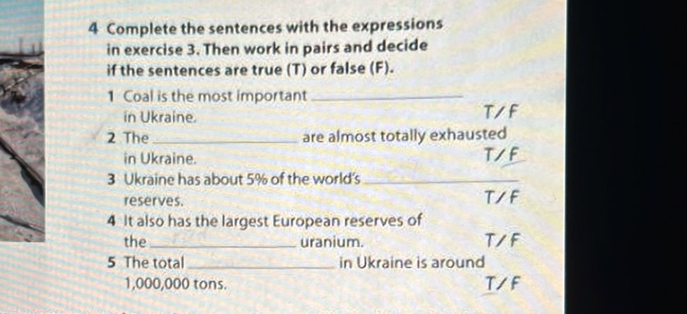 4 Complete the sentences with the | StudyX