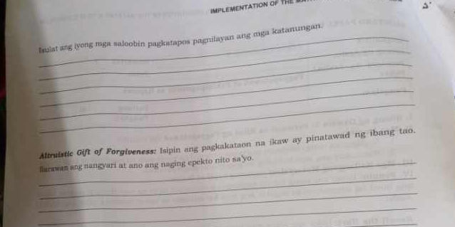 Isulat ang iyong mga saloobin pagkatapos | StudyX
