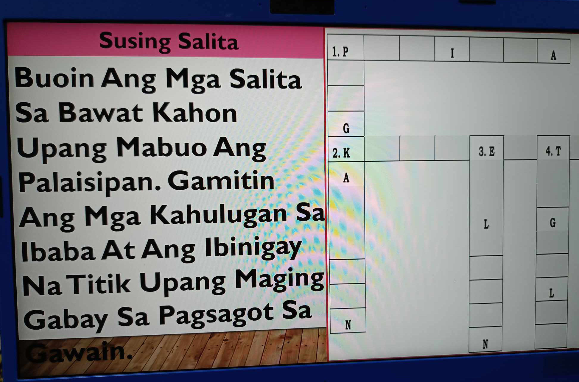 Susing Salita Buoin Ang Mga Salita Sa Bawat | StudyX