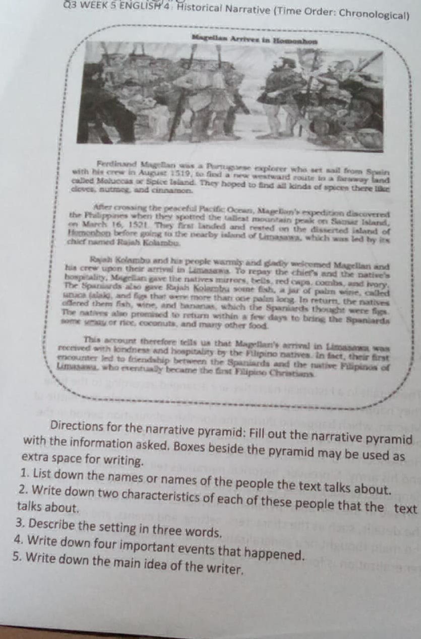 Q3 WEEK 5 ENGLISH 4 Historical Narrative | StudyX