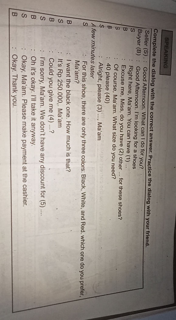 Complete the dialog with the correct answer | StudyX