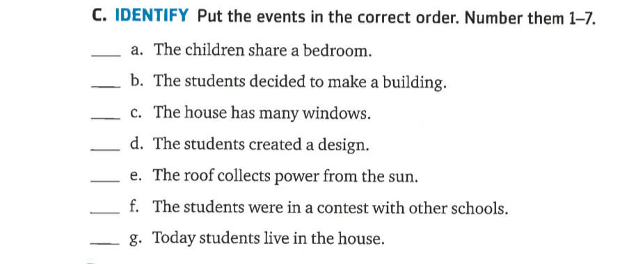 C IDENTIFY Put the events in the correct | StudyX
