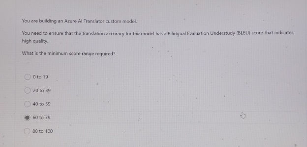 You are building an Azure AI Translator | StudyX
