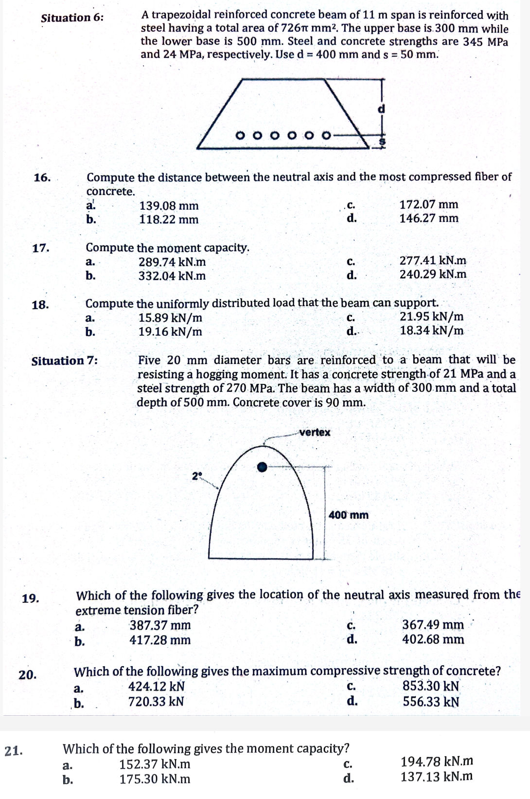 Situation 6 A trapezoidal reinforced