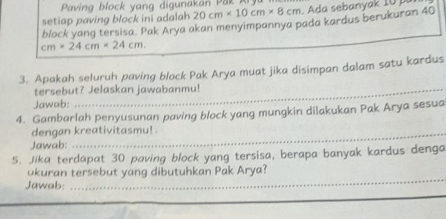 Paving block yang digunakan Pak Arya | StudyX