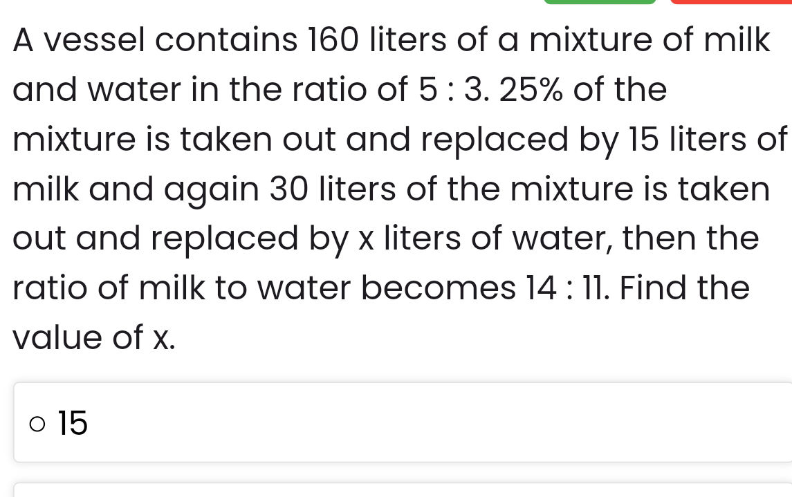 A vessel contains 160 liters of a mixture of
