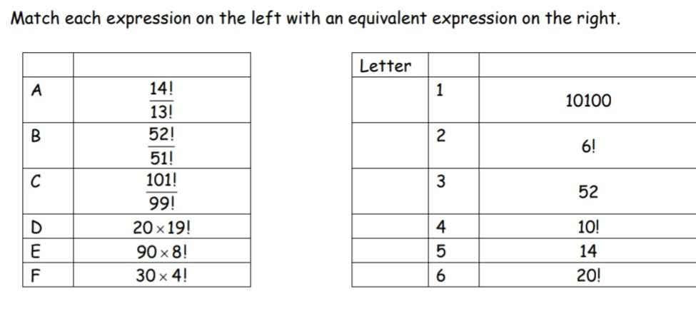 Match each expression on the left with an | StudyX
