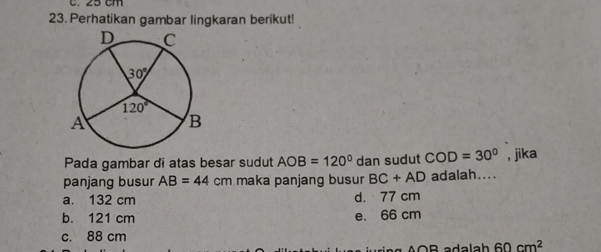 23 Perhatikan gambar lingkaran berikut D C | StudyX