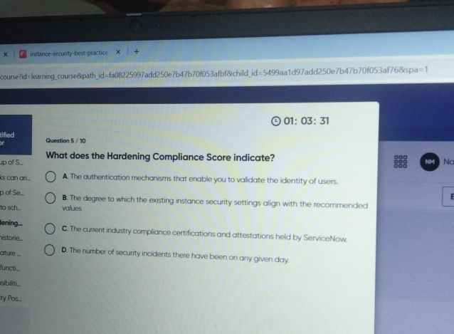 What does the Hardening Compliance Score