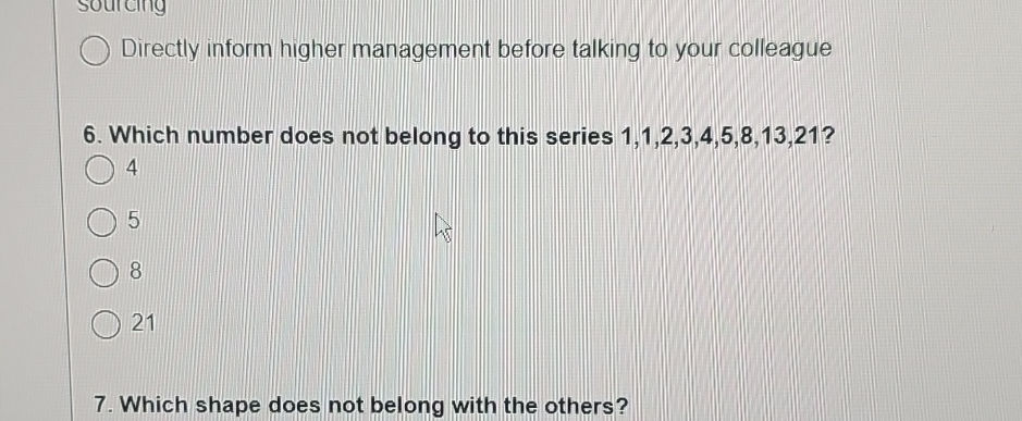 6 Which number does not belong to this