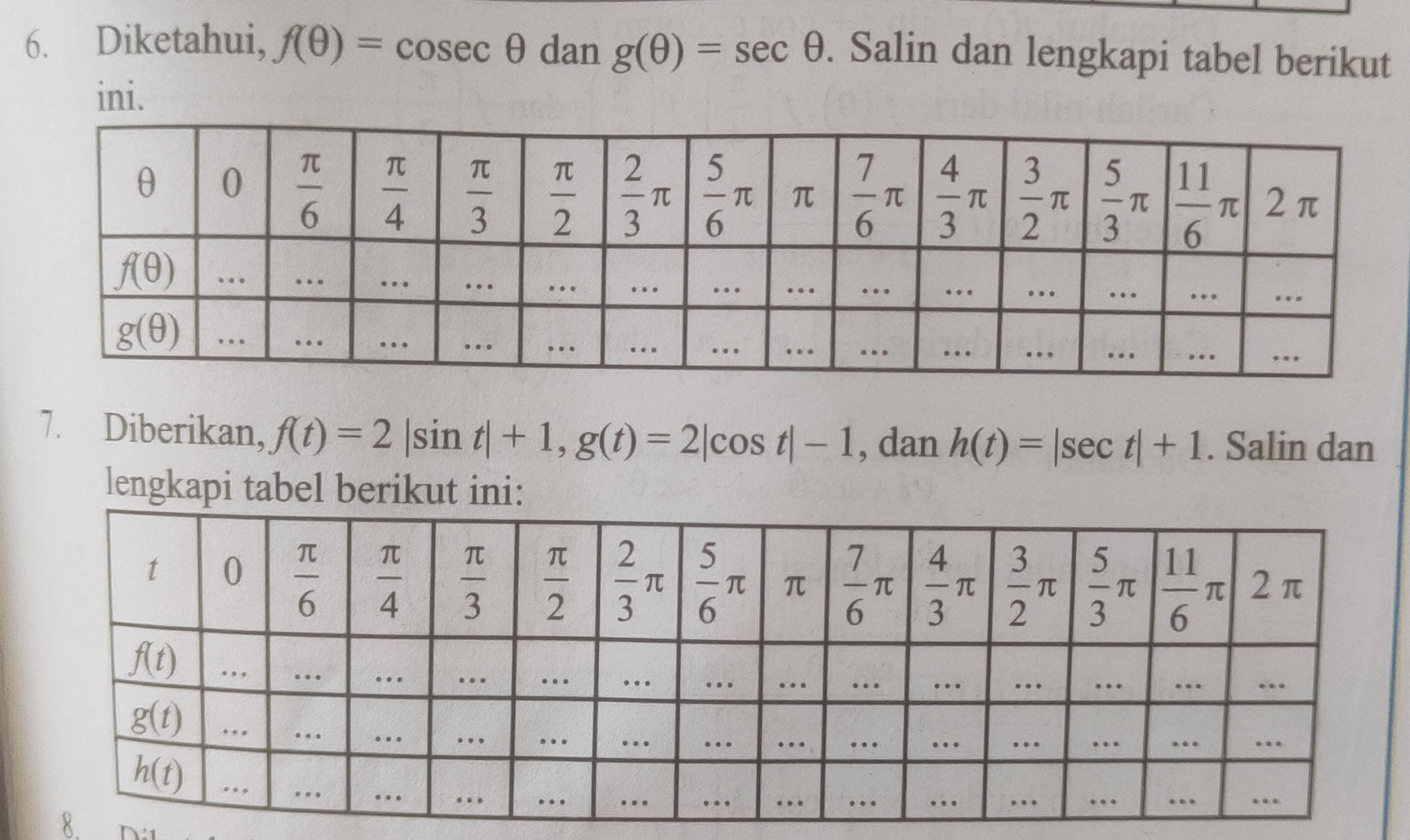 6 Diketahui f( ) = dan g( ) = Salin dan | StudyX