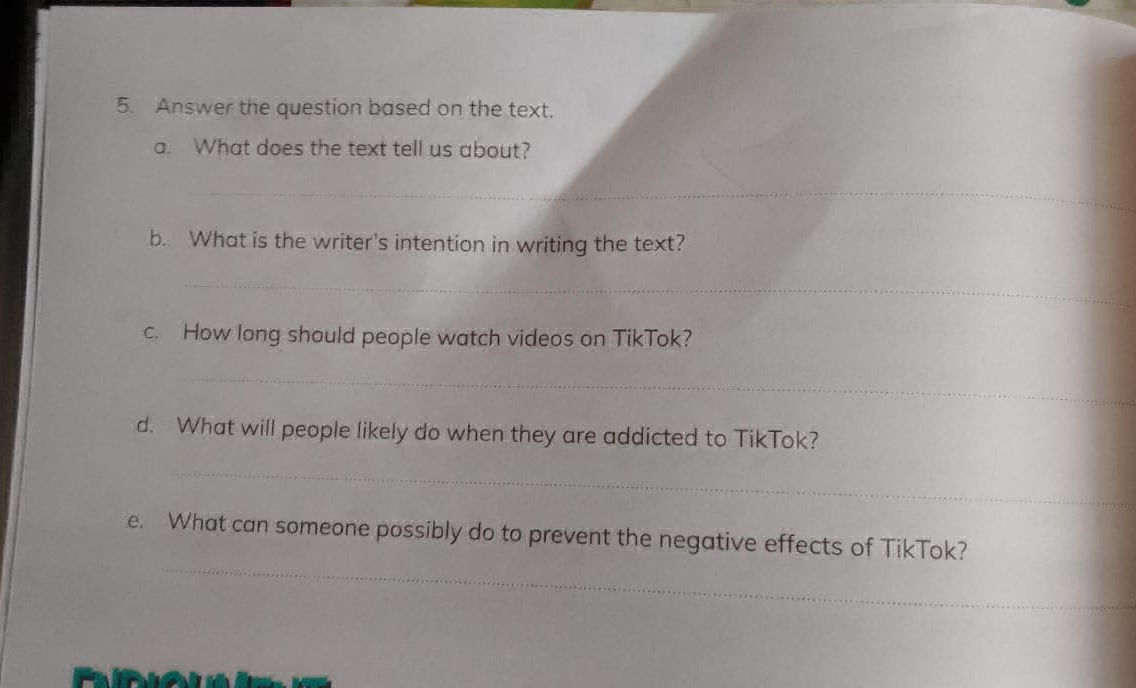 5 Answer the question based on the text a | StudyX