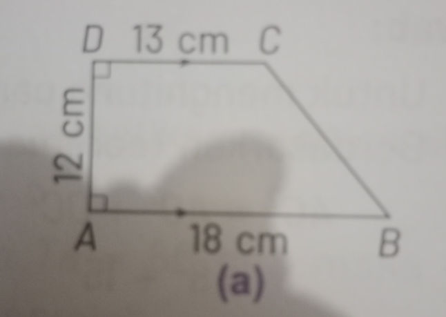 Find the area of the trapezium ABCD shown in | StudyX