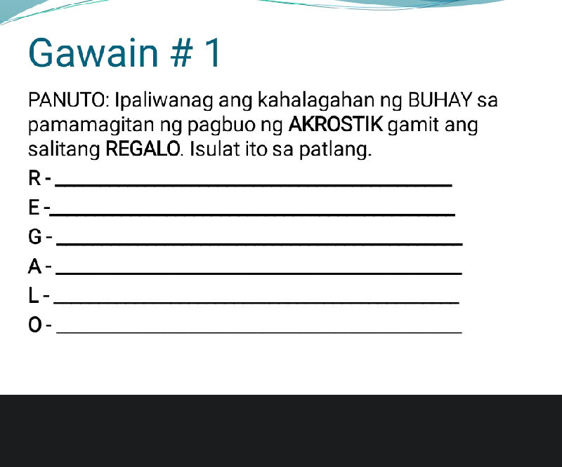 Gawain 1 PANUTO Ipaliwanag ang kahalagahan | StudyX