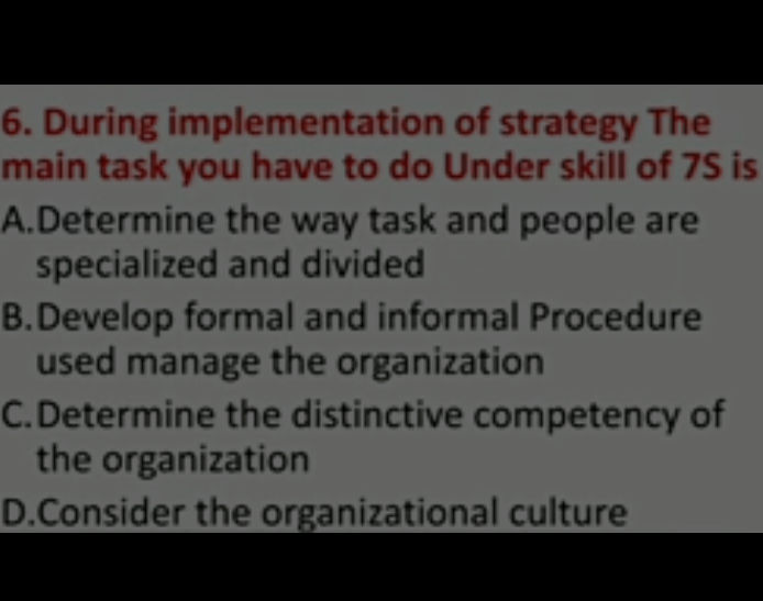 6 During implementation of strategy The main | StudyX