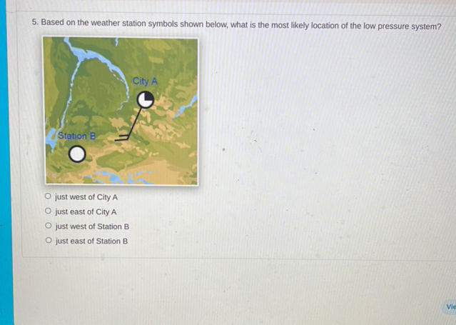 5 Based on the weather station symbols shown