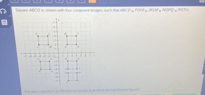 Square ABCD is shown with four congruent | StudyX
