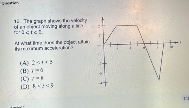 10 The graph shows the velocity of an object | StudyX