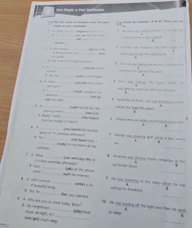 17 Put the verbs in brackets into the past | StudyX