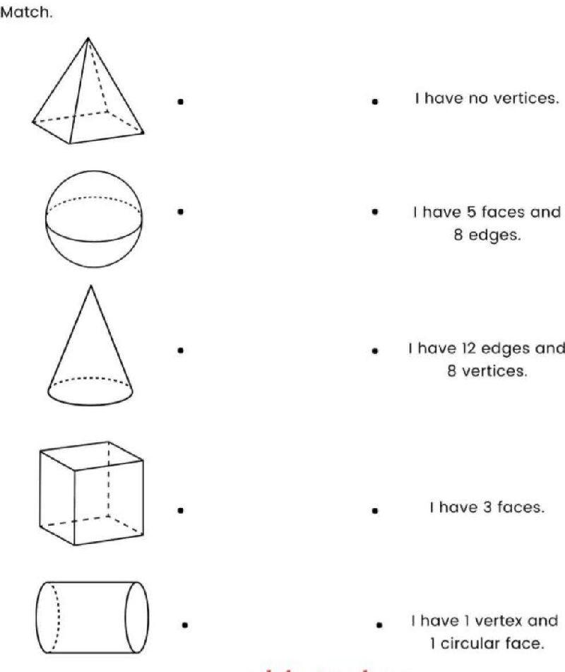 Match I have no vertices I have 5 faces and | StudyX