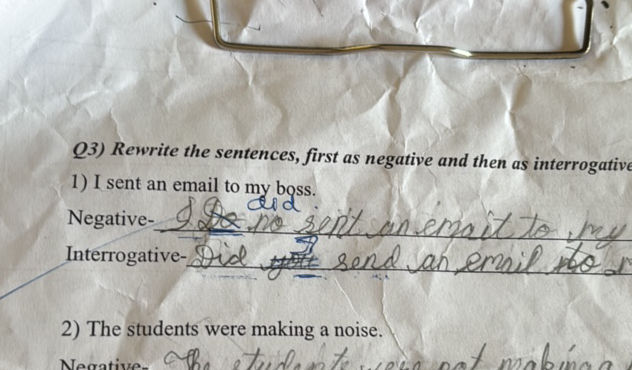 Q3) Rewrite the sentences first as negative | StudyX