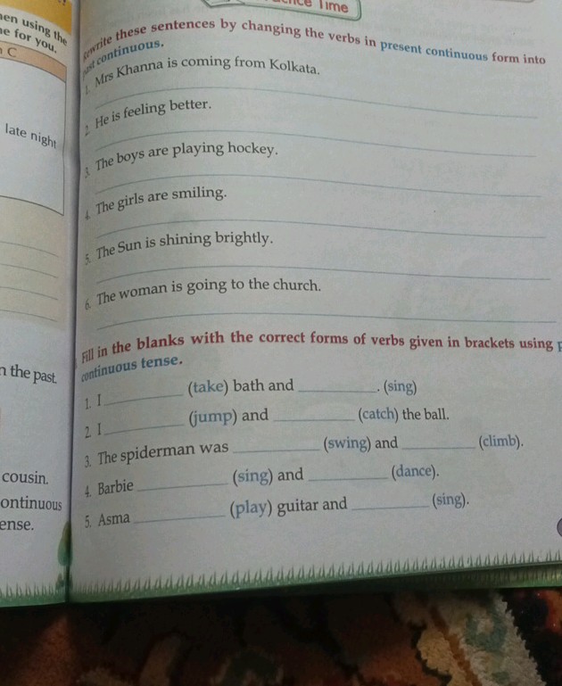 Rewrite these sentences by changing the | StudyX