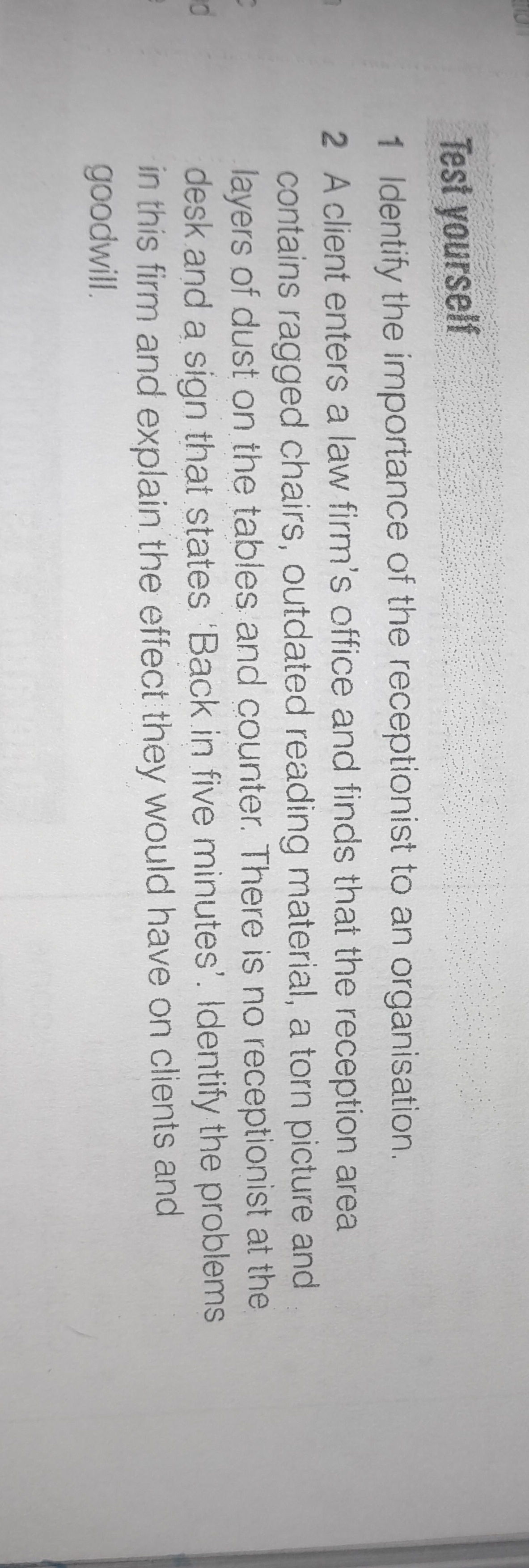 1 Identify the importance of the | StudyX