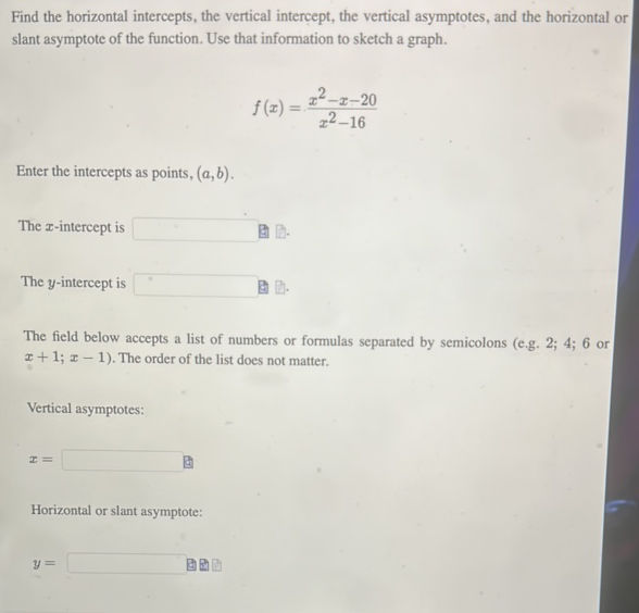Find the horizontal intercepts the vertical