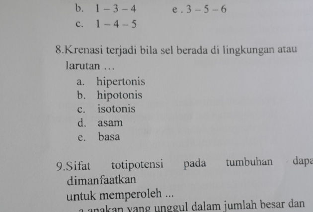 b 1-3-4 c 1-4-5 e 3-5-6 8Krenasi terjadi | StudyX
