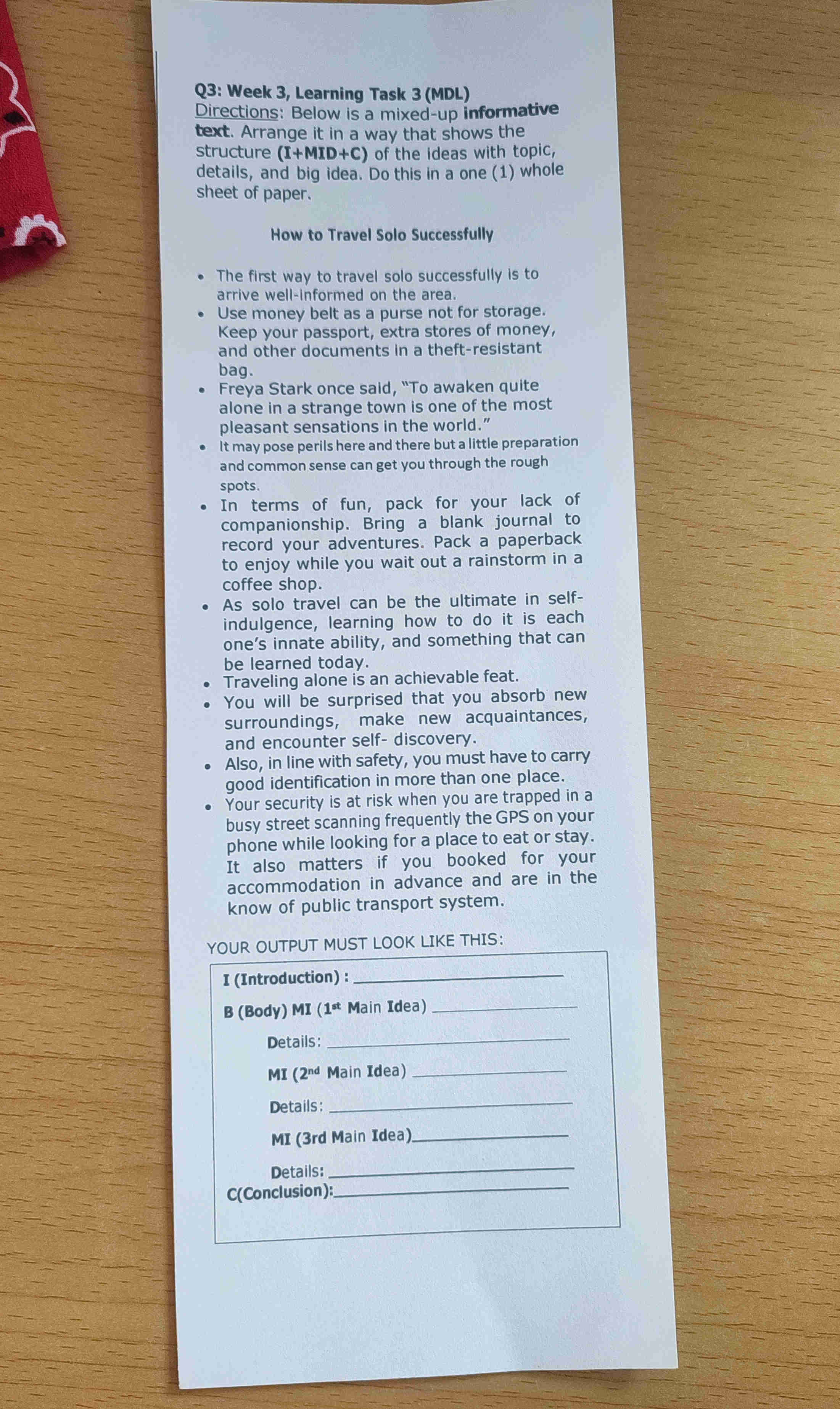 Q3 Week 3 Learning Task 3 (MDL) Directions | StudyX