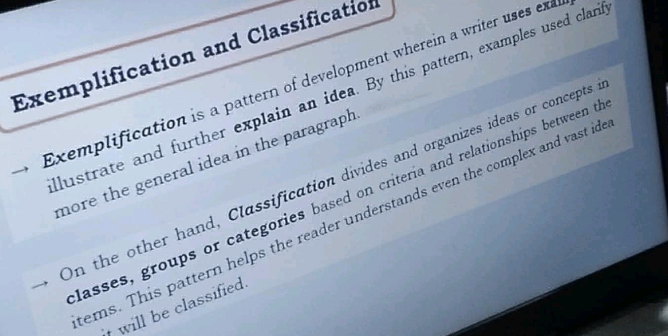 Exemplification and Classification | StudyX
