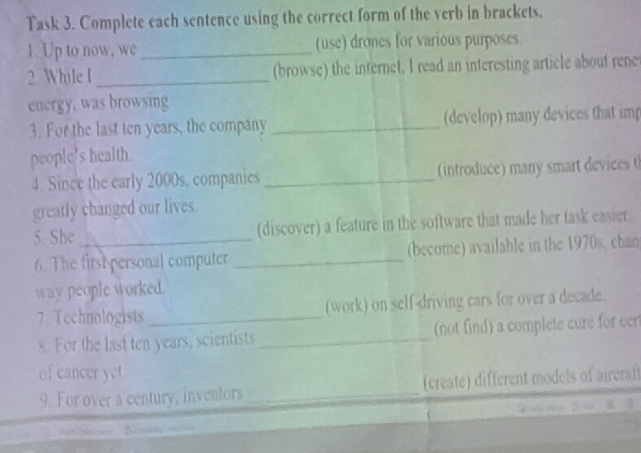 Task 3 Complete each sentence using the | StudyX