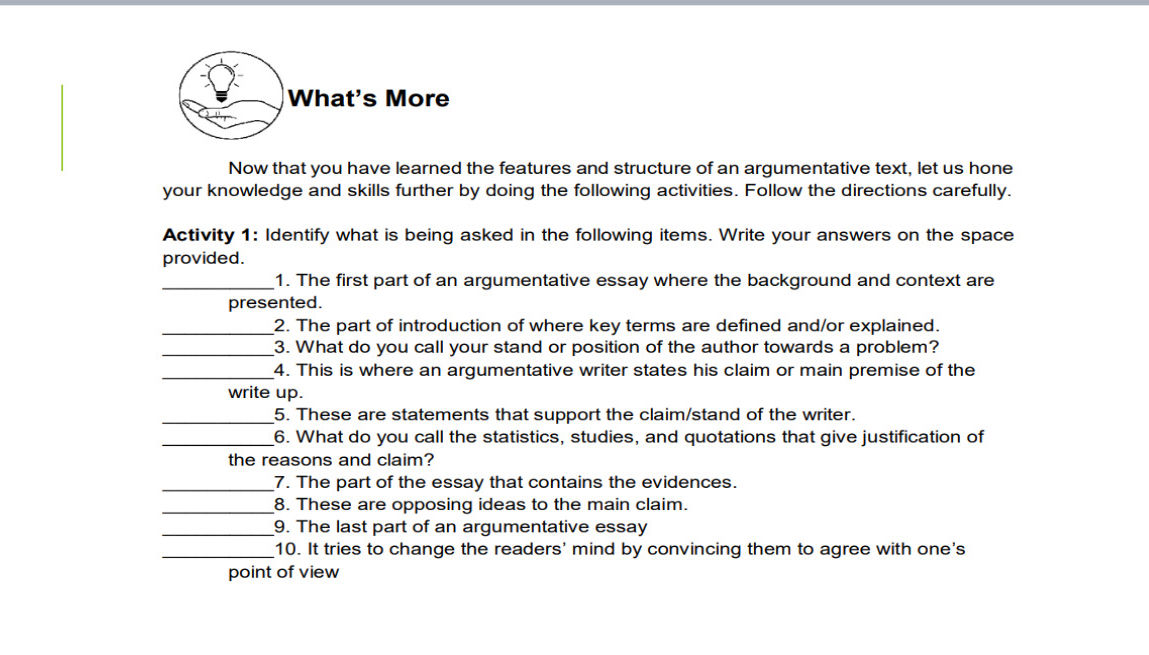Activity 1 Identify what is being asked in | StudyX
