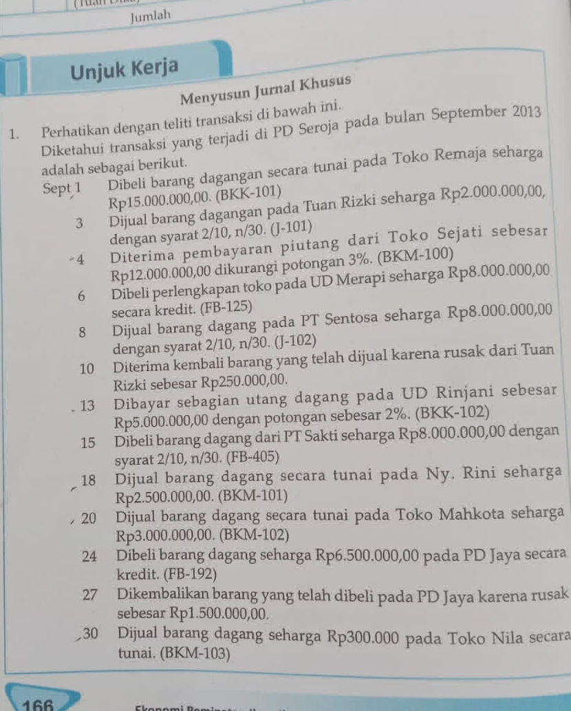 1 Perhatikan dengan teliti transaksi di | StudyX