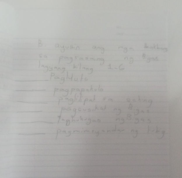 B ayusin ang mga hakbang sa pagsasang ng | StudyX