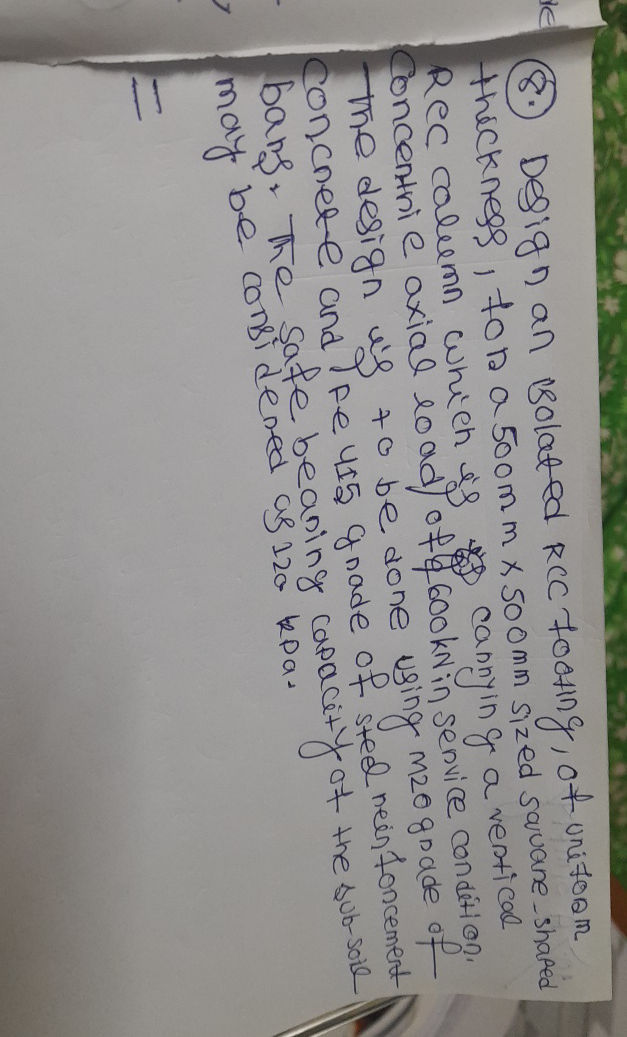 8 Design an isolated RCC footing of uniform | StudyX