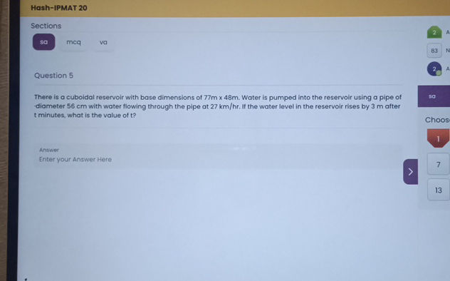 There is a cuboidal reservoir with base | StudyX