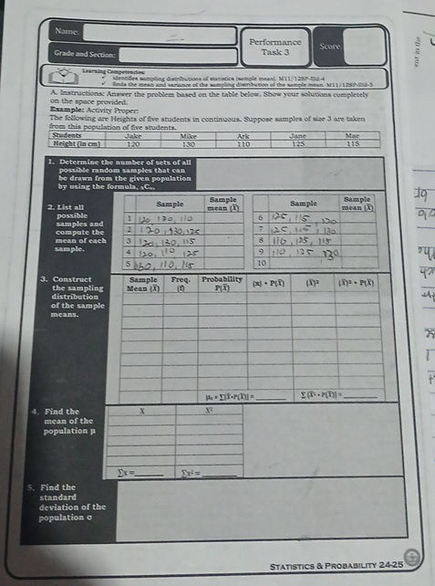 Name Grade and Section Performance Task 3 | StudyX