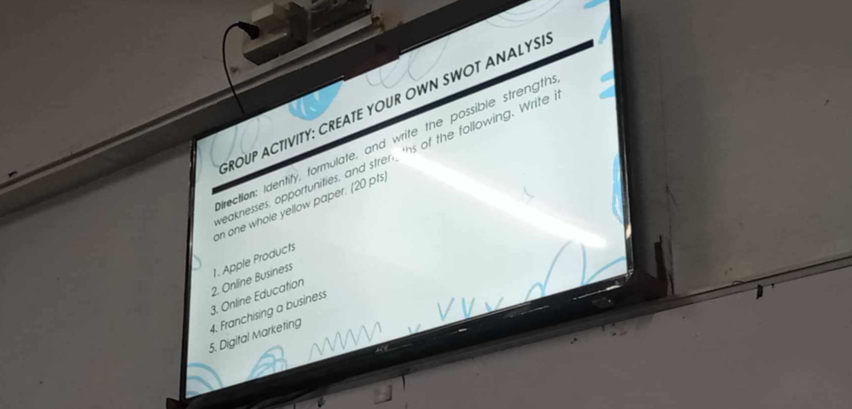 GROUP ACTIVITY CREATE YOUR OWN SWOT ANALYSIS | StudyX