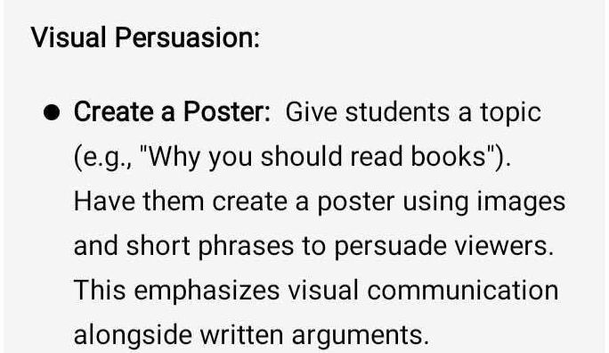 Visual Persuasion Create a Poster Give | StudyX