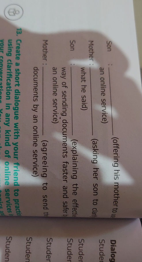 13 Create a short dialogue with your friend | StudyX