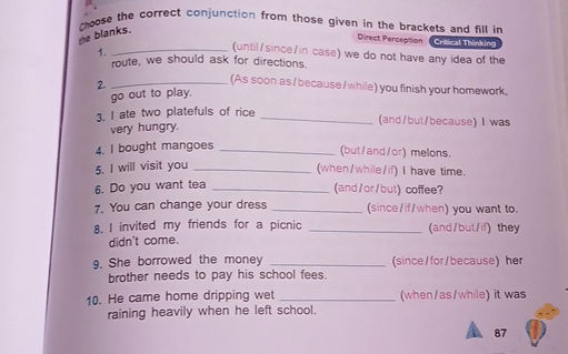 Choose the correct conjunction from those | StudyX