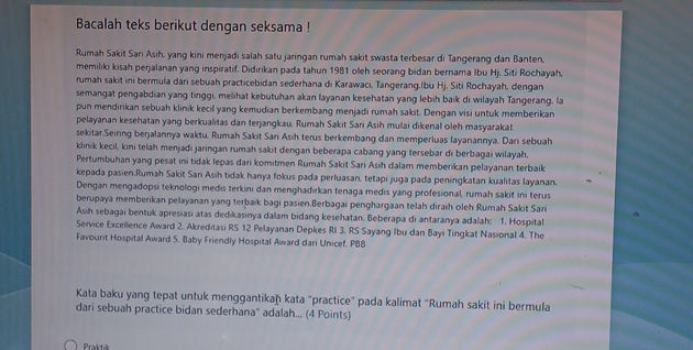 Bacalah teks berikut dengan seksama Rumah | StudyX