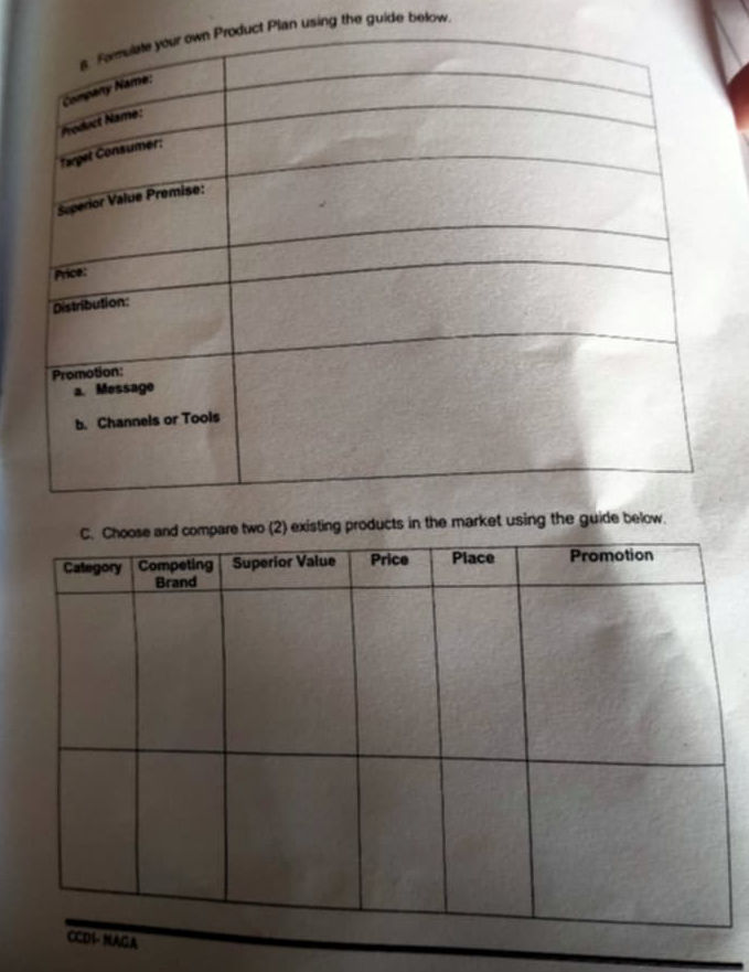 B Formulate your own Product Plan using the | StudyX