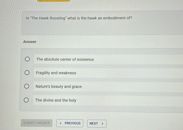 In The Hawk Roosting what is the hawk an | StudyX